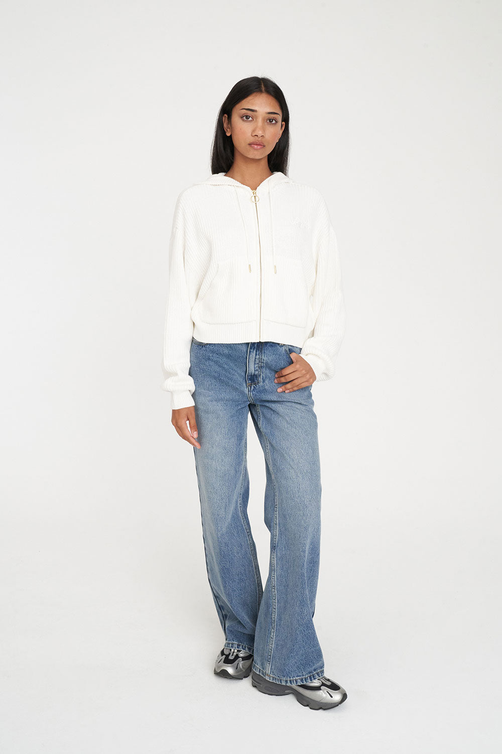 Huffer Signature Hood Knit | Chalk – Eleventh Hour